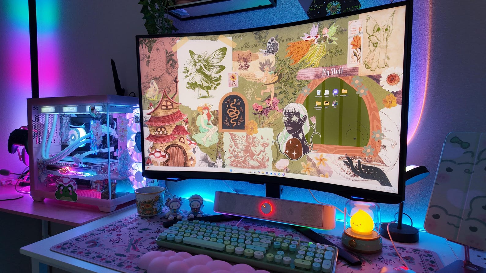Fairycore Desktop Wallpaper: Witchy Cottagecore Organizer Art (digital ...