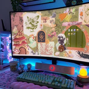 Fairycore Cottagecore Desktop Wallpaper | Digital Fairy Collage ...
