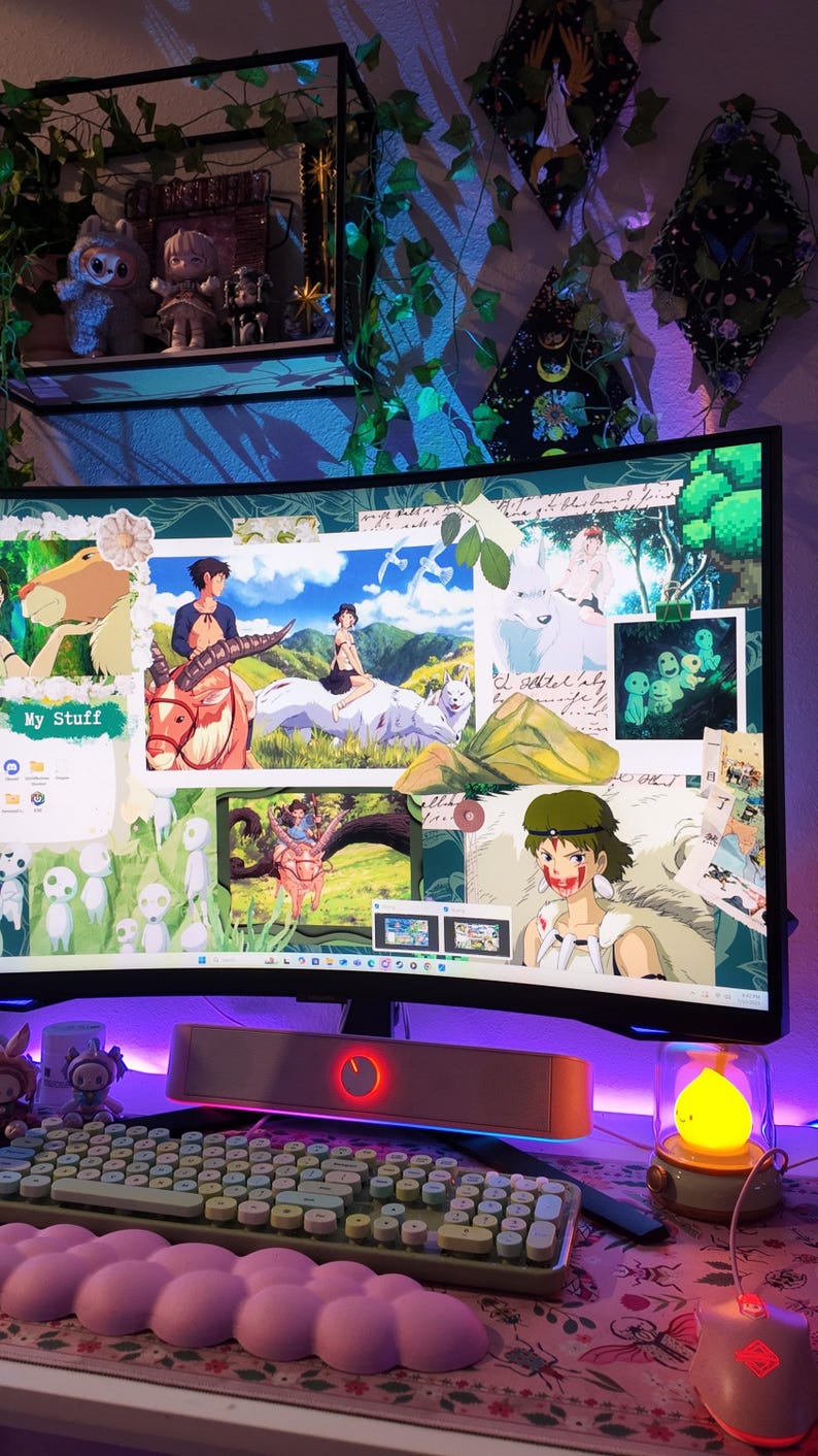 Princess Mononoke Desktop Wallpaper Organizer: Studio Ghibli Anime (PNG ...