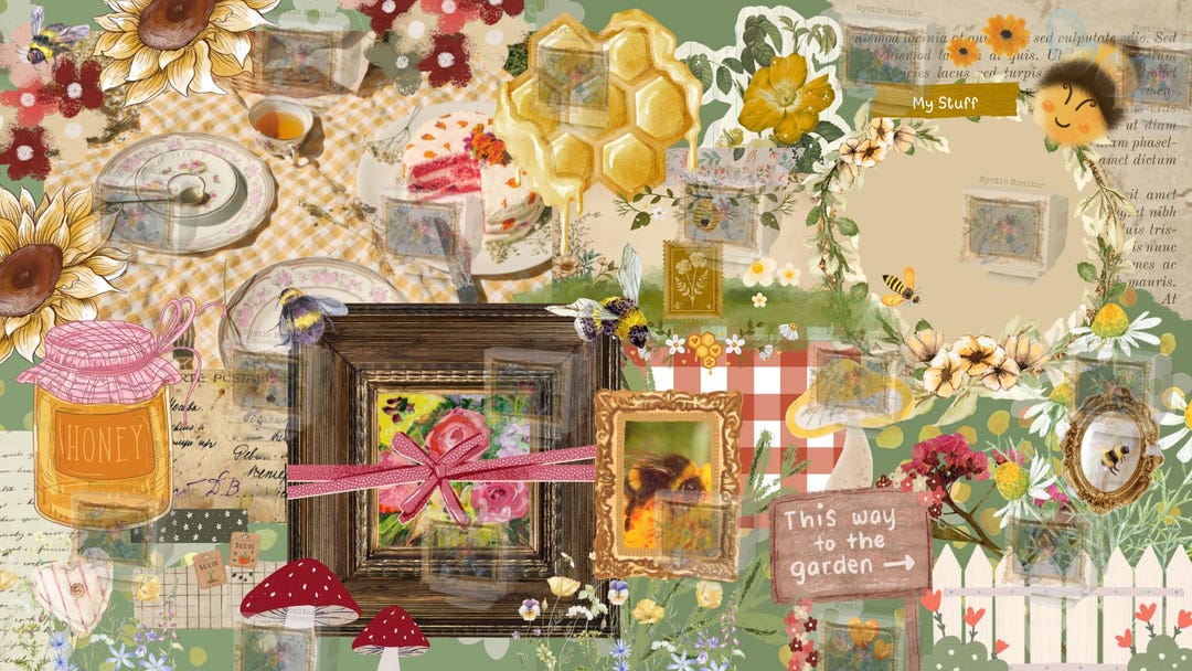 Bee Garden Desktop Wallpaper | Honeycore Organizer Background ...