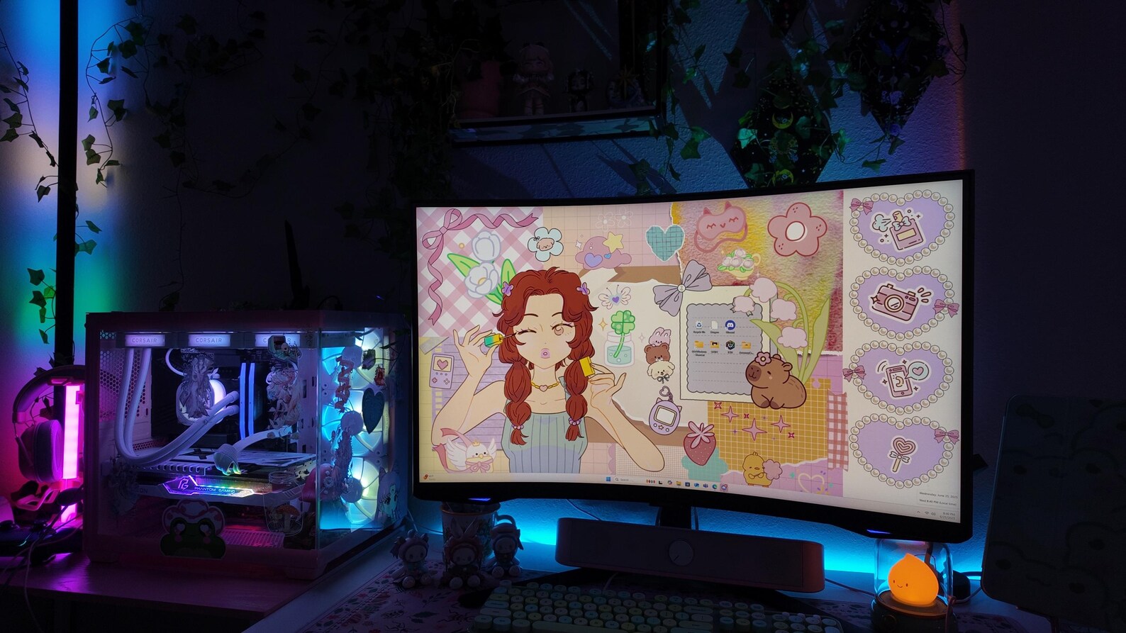Kawaii Desktop Wallpaper | Cute Pastel Organizer Background | Digital ...