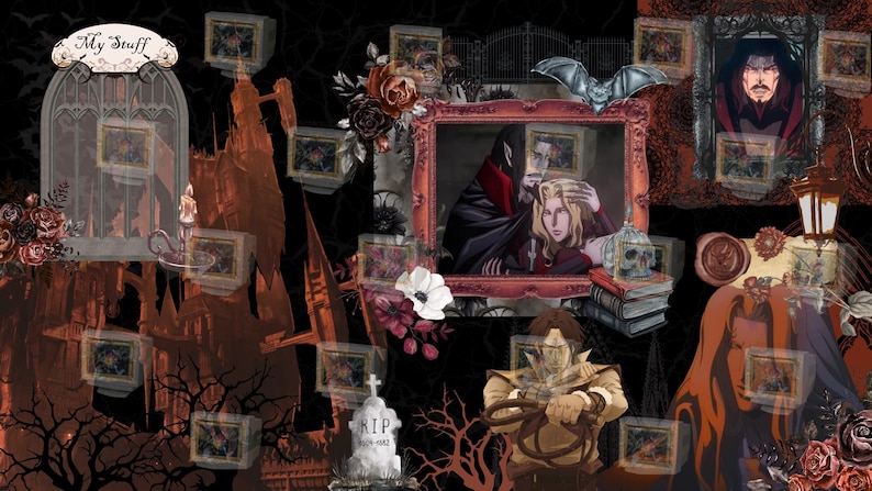 Castlevania Anime Collage Digital Wallpaper: Gothic Vampire Art ...