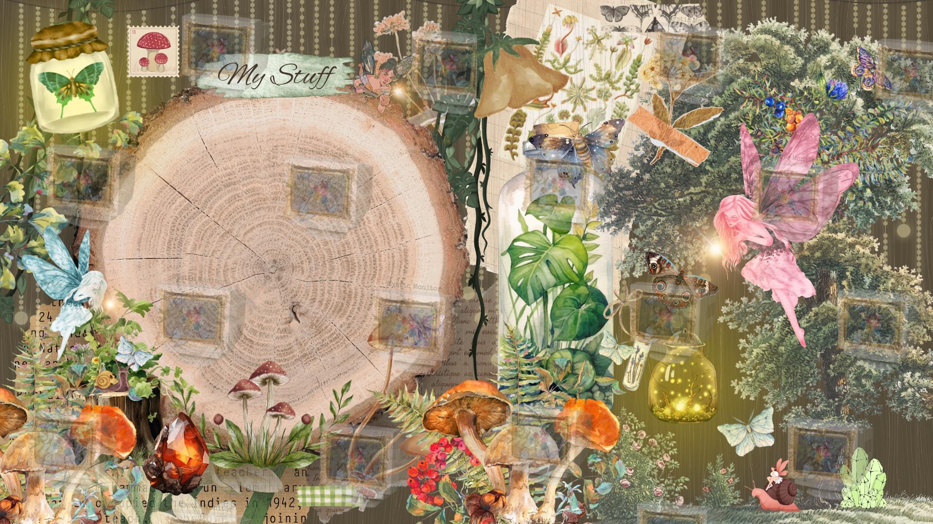 Fairycore Desktop Wallpaper: Whimsical Forest, Mushrooms & Fairies ...