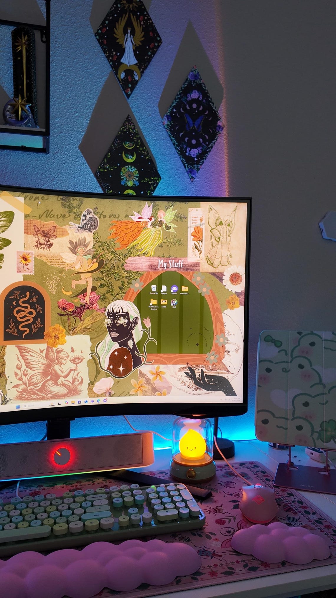 Fairycore Cottagecore Desktop Wallpaper | Digital Fairy Collage ...