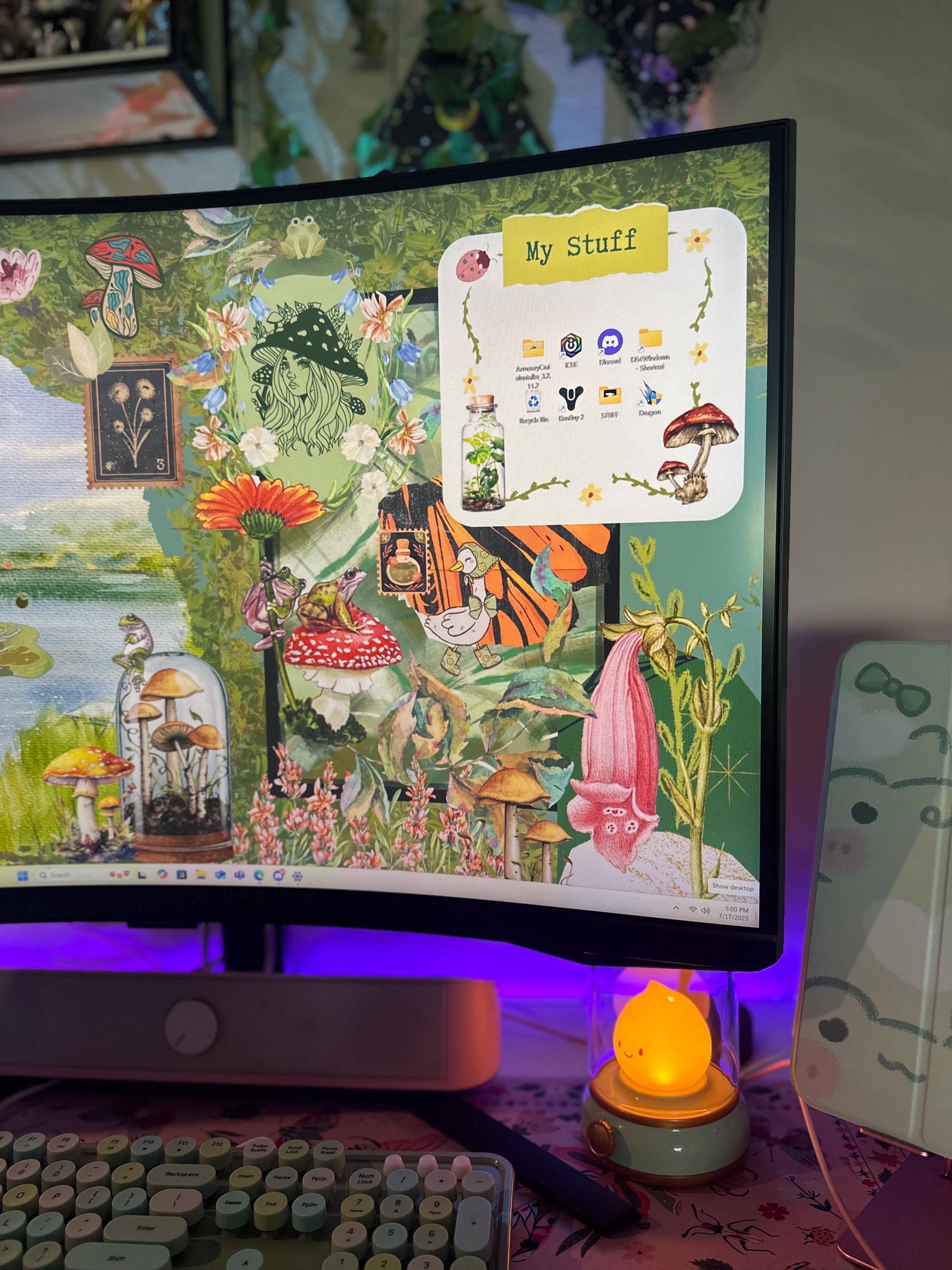 Fairycore Desktop Wallpaper: Whimsical Forest, Mushrooms & Fairies (PNG ...