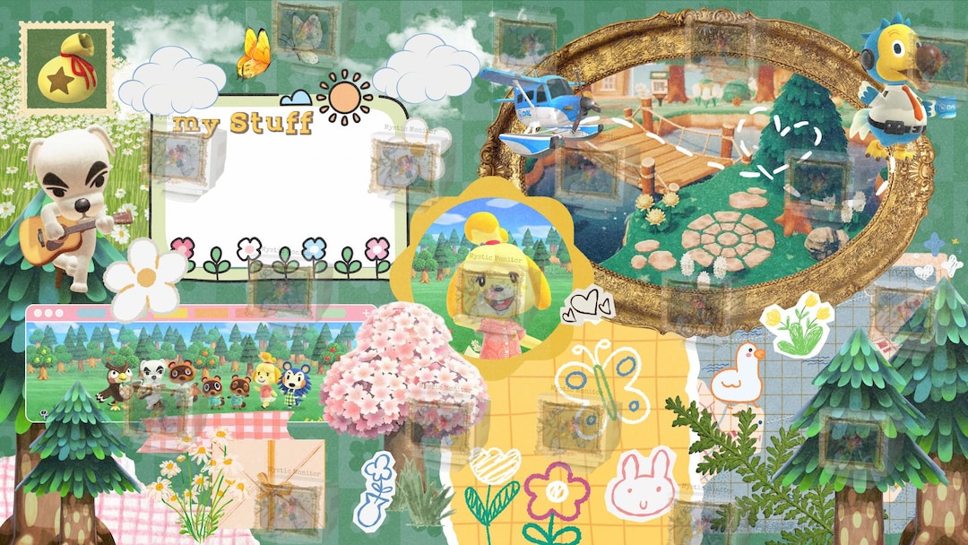 Animal Crossing Desktop Organizer | Kawaii Cottagecore ACNH Wallpaper ...