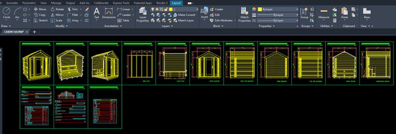 Cabin Sauna Plan: DIY Outdoor Sauna Blueprint (digital Download, DWG ...