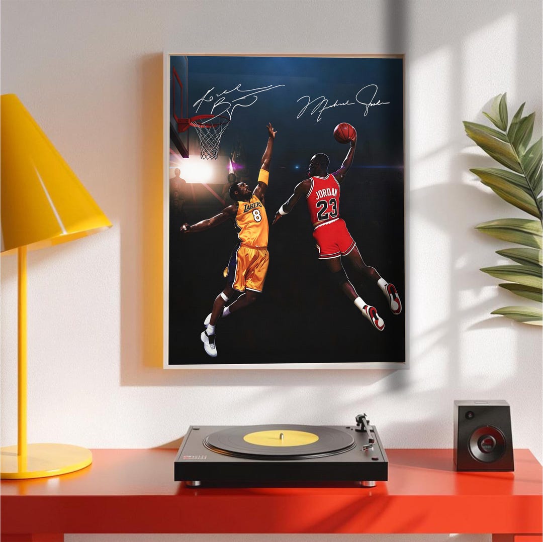 Michael Jordan Guarding Kobe Bryant Poster (no Frame) - Etsy