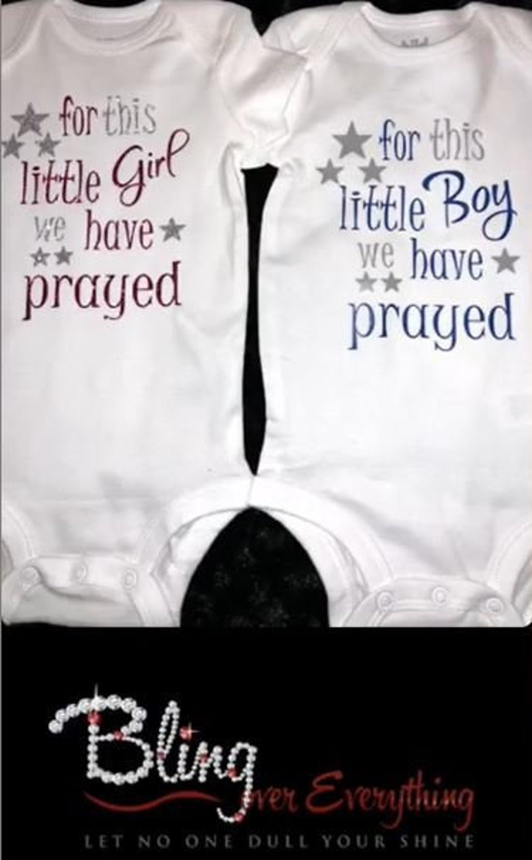 Rainbow Baby - for This Little Boy or Girl We Have Prayed Bling Shirt ...