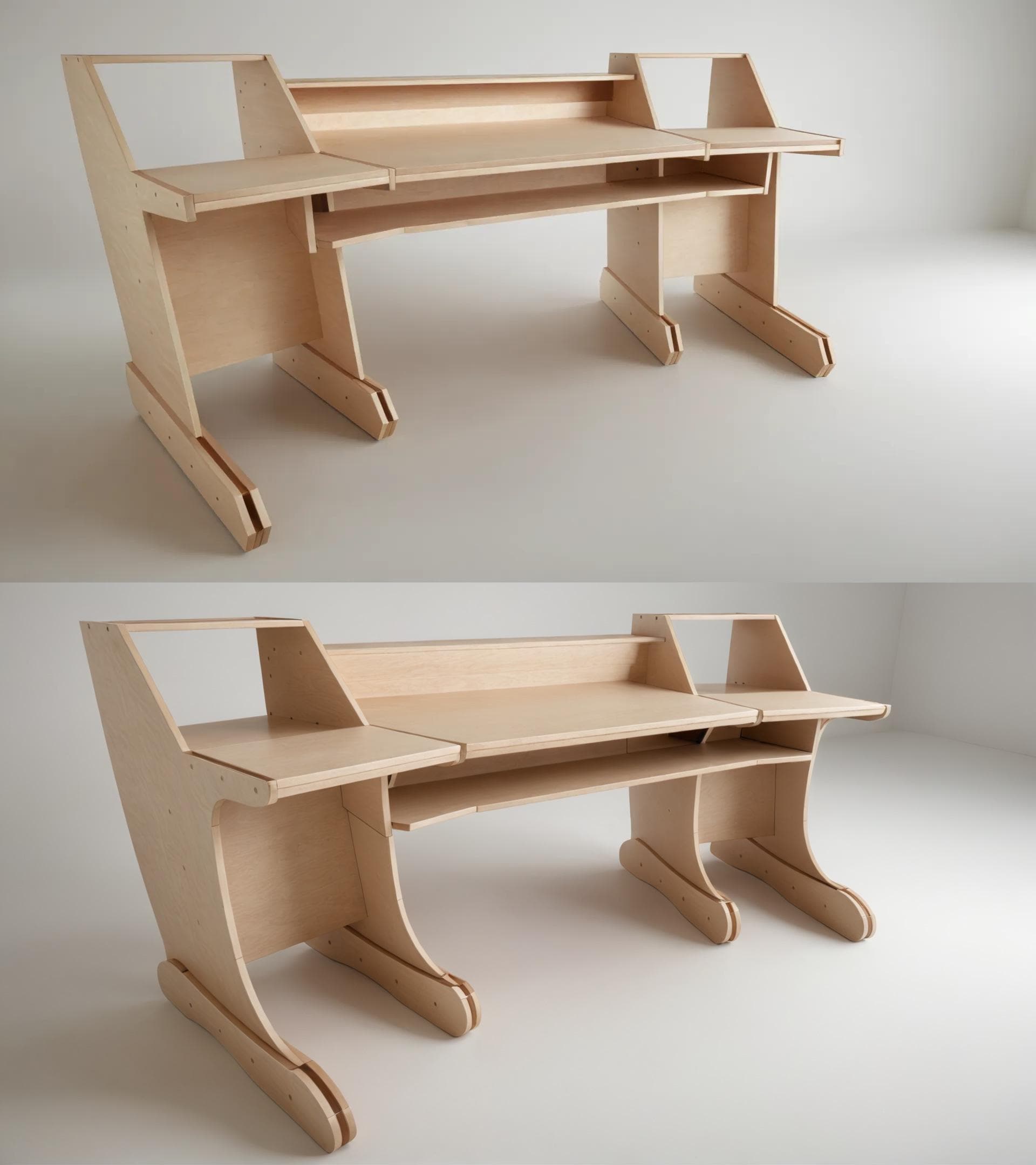 DIY Music Studio Station Plans (curved or Straight Style) - Cutlist ...