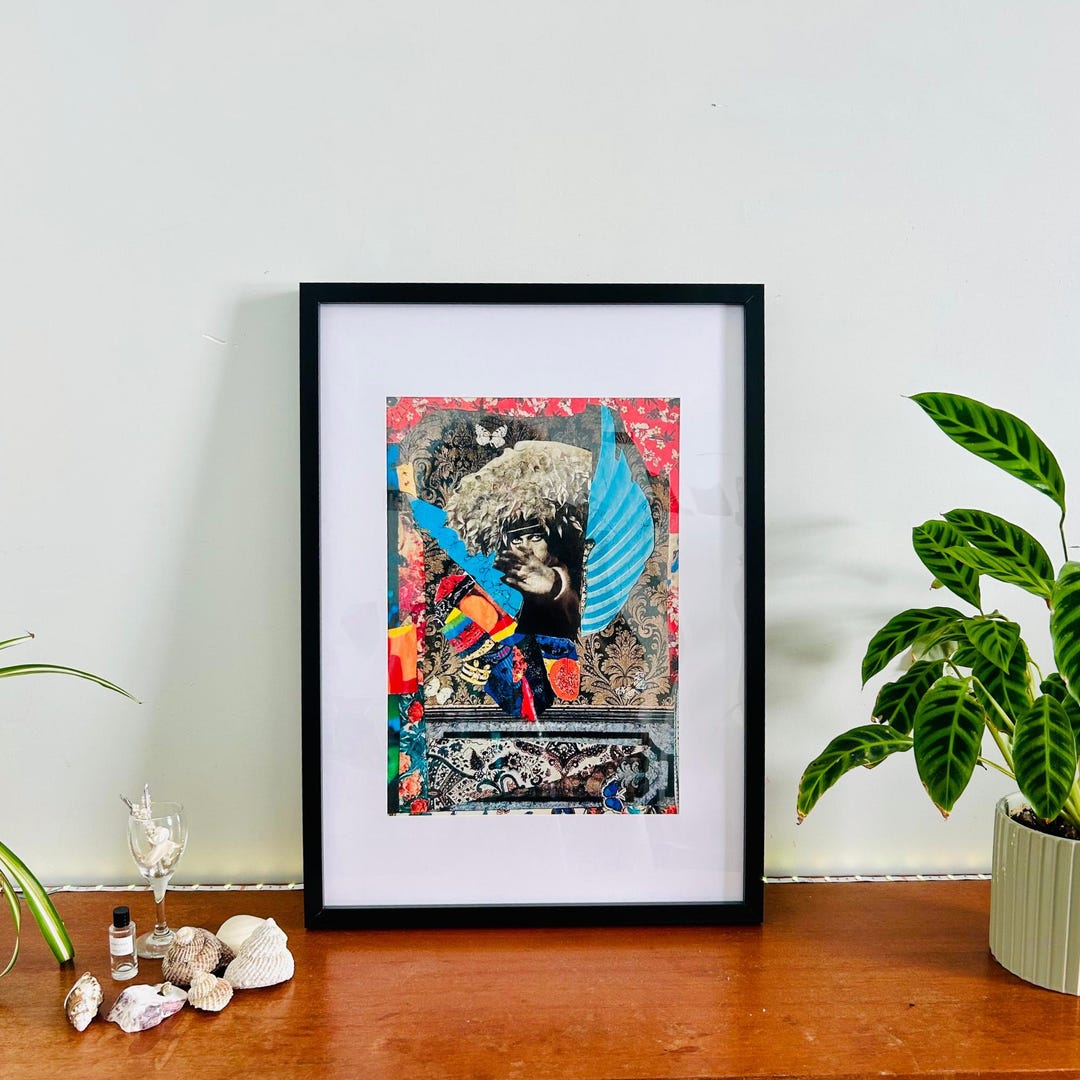 Guardian Angel Collage Art Print – Spiritual Wall Decor, Inner Child ...