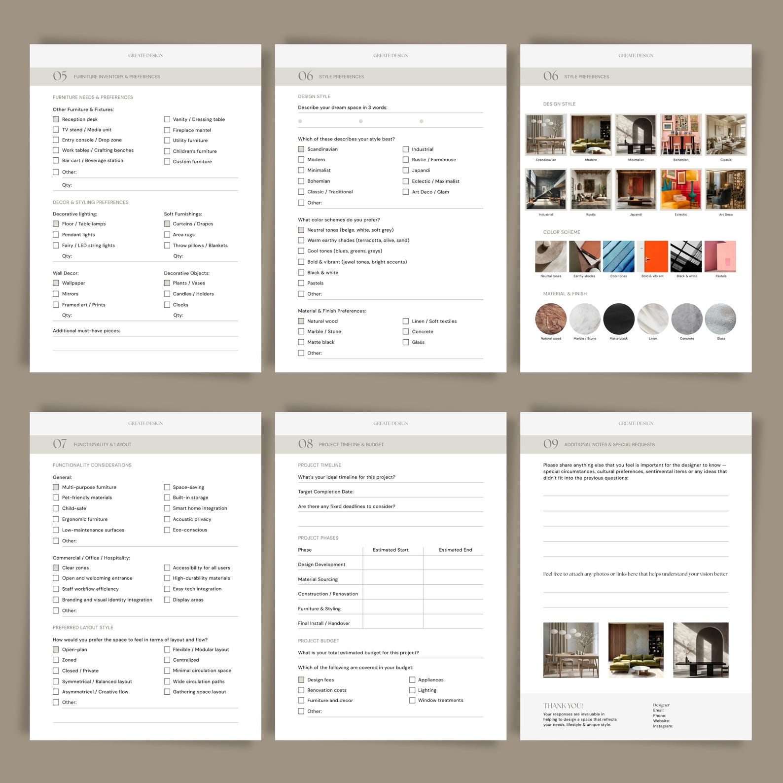 Interior Design Client Questionnaire Template Canva | Digital Intake ...