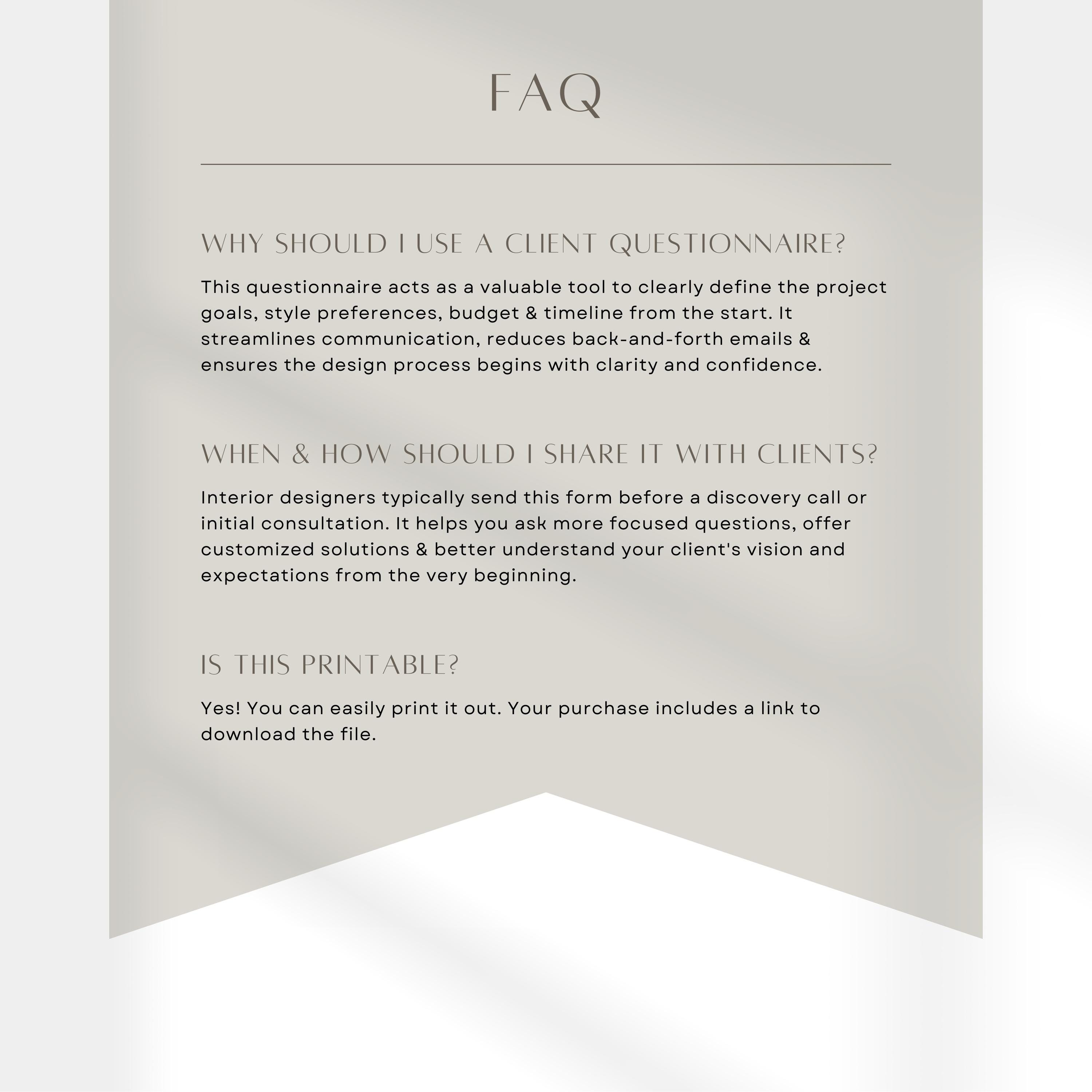 Interior Design Client Questionnaire Template Canva | Digital Intake ...