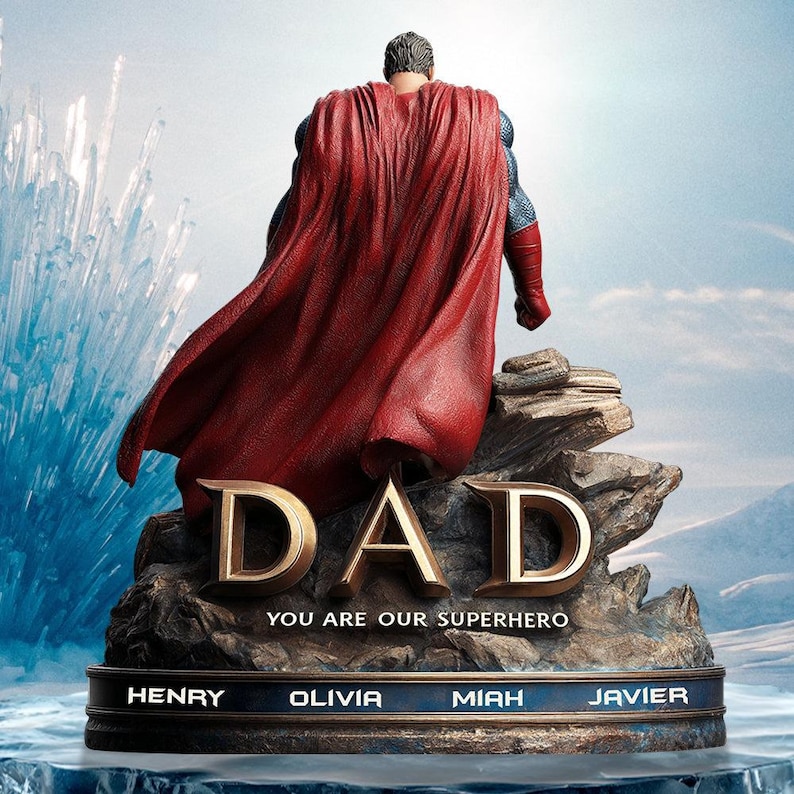 Personalized Superman Dad 2D Flat Acrylic Plaque, Custom Name Daddy and ...
