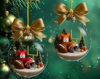 Personalized American Football Christmas Ornament, Custom Football ...