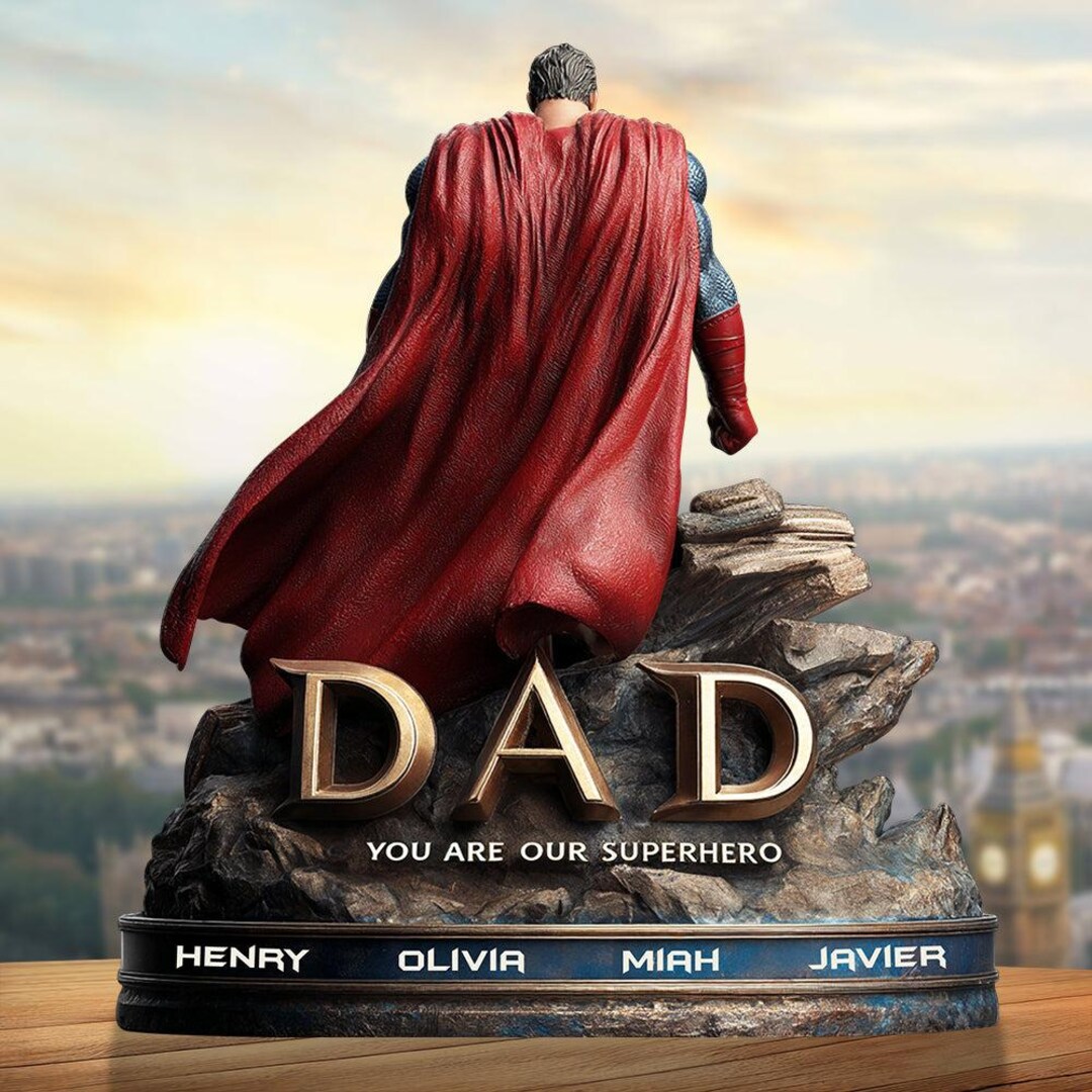 Personalized Superman Dad 2D Flat Acrylic Plaque, Custom Name Daddy and ...