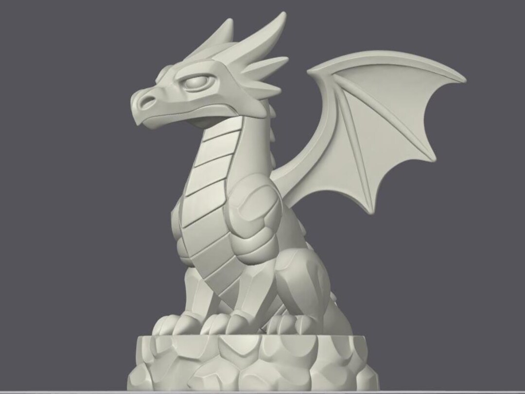 Stone Dragon Statue STL File for 3D Printing – Fantasy Guardian ...