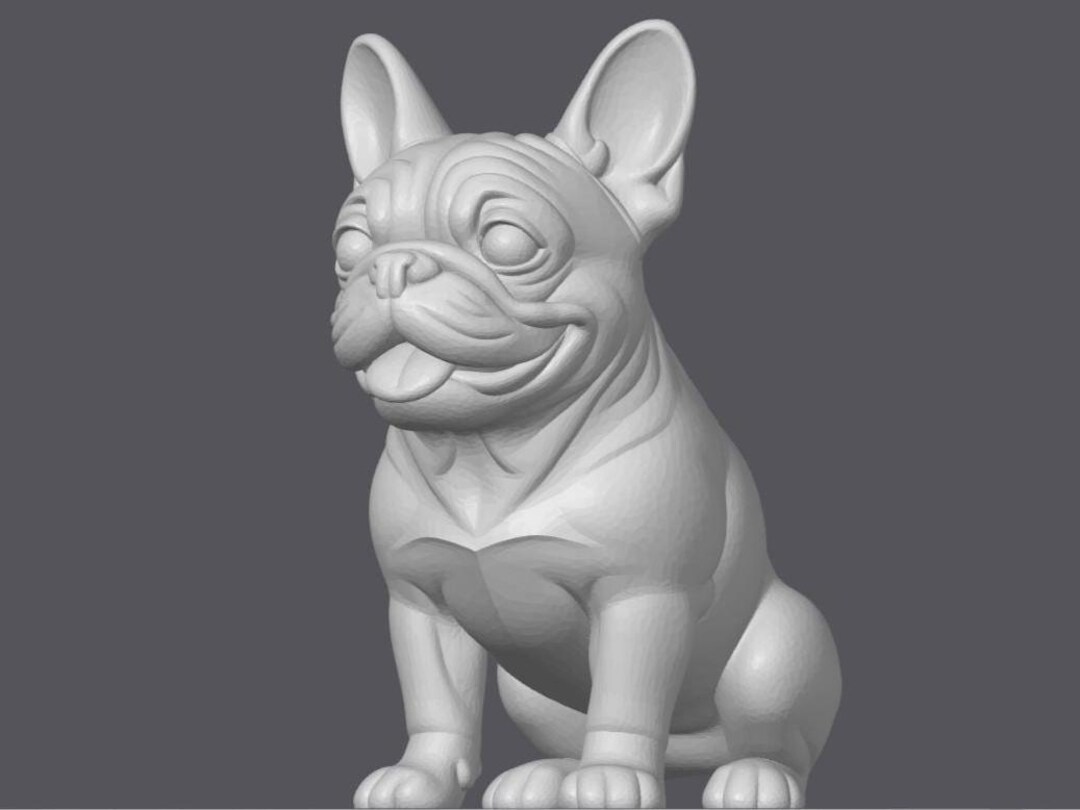 French Bulldog Animal STL Files for 3d Printing Realistic Frenchie Dog ...