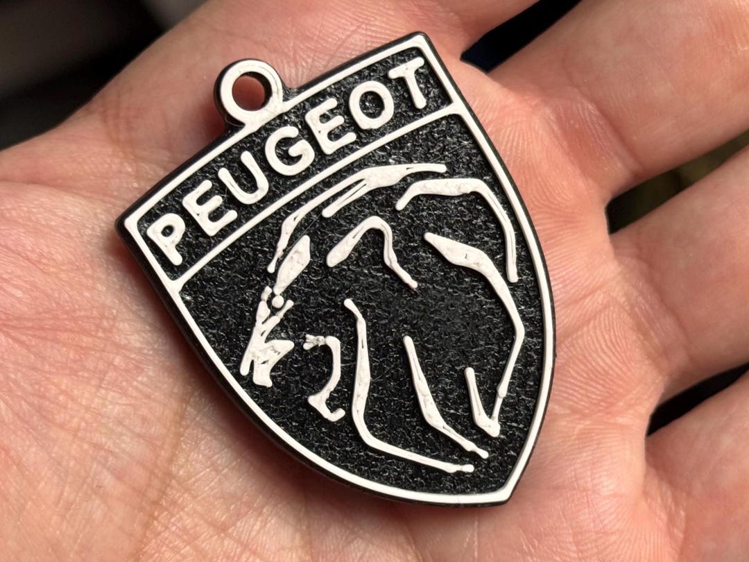 Peugeot Keychain STL | 3D Printable Lion Logo Key Ring | Car Brand ...