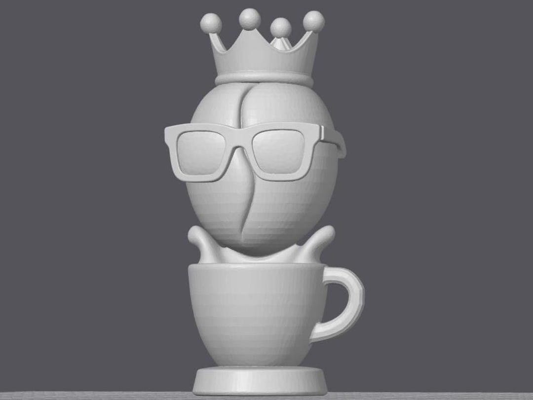 Espresso King Coffee Bean Figurine STL File: 3D Print Model - Etsy