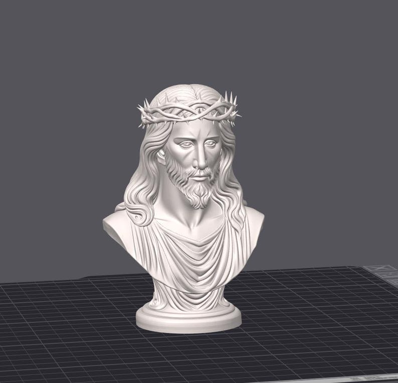 Jesus Christ Bust STL File | 3D Print Religious Statue (digital ...