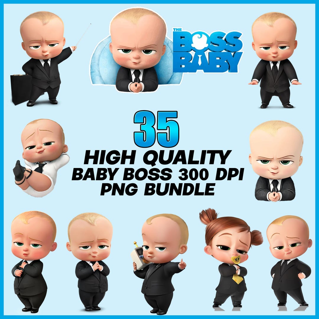 Baby Boss PNG Bundle | 35 Cute Transparent Clipart Files | Digital ...