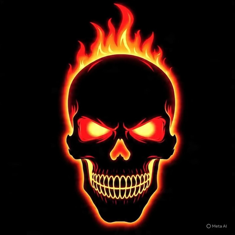 Flaming Skull Sublimation Design | Ghost Rider Inspired (digital ...
