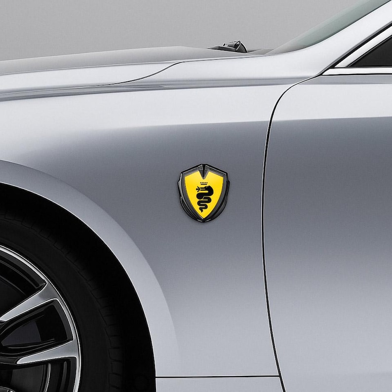 Alfa Romeo Custom Metal Frame Sticker – Glossy Silicone Emblem Badge ...