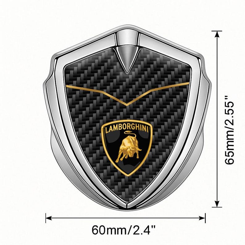 Lamborghini Custom Metal Frame Sticker – Glossy Silicone Emblem Badge ...