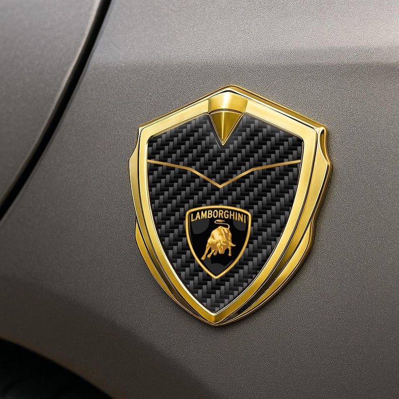 Lamborghini Custom Metal Frame Sticker – Glossy Silicone Emblem Badge ...