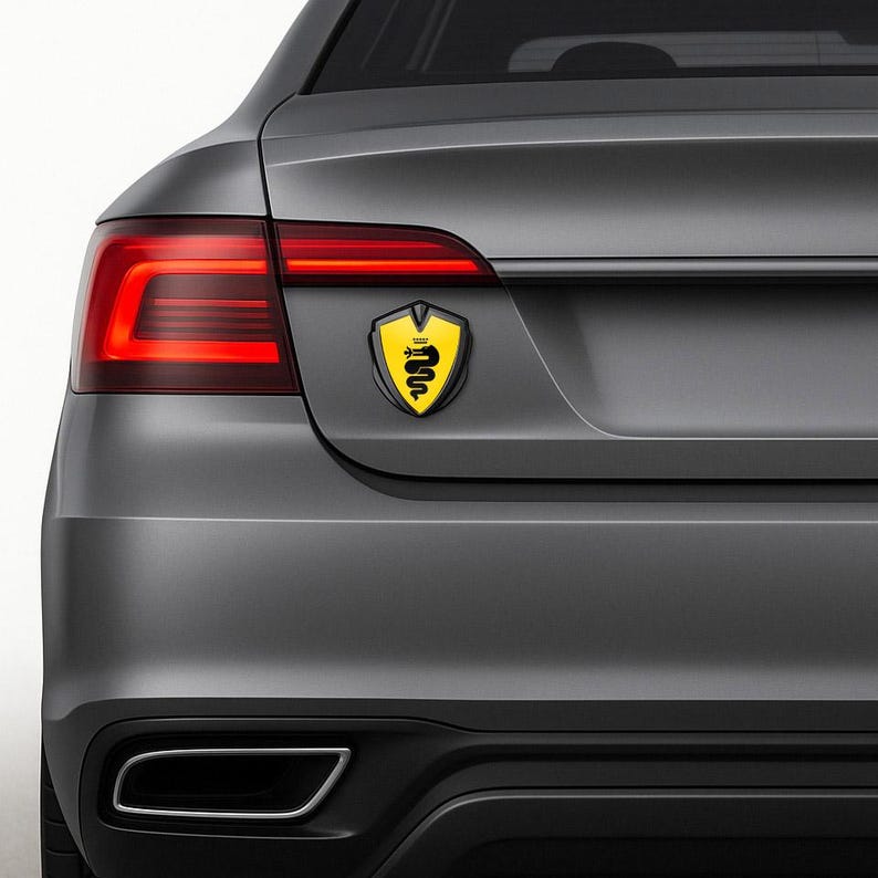 Alfa Romeo Custom Metal Frame Sticker – Glossy Silicone Emblem Badge ...