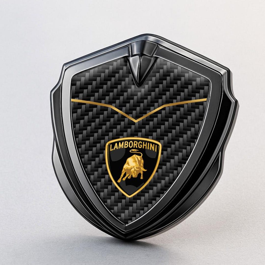 Lamborghini Custom Metal Frame Sticker – Glossy Silicone Emblem Badge ...