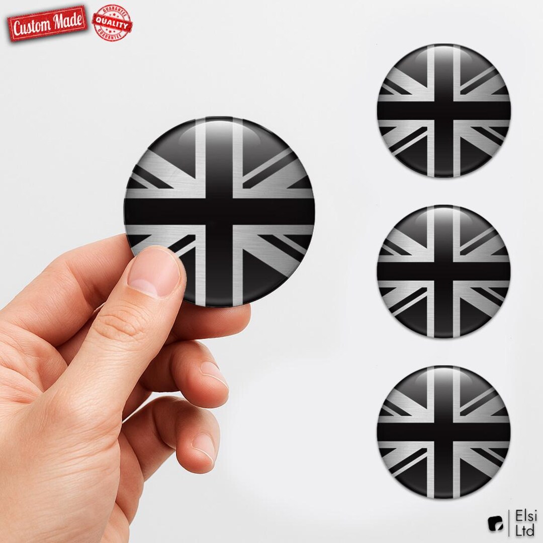 Union Jack Custom Wheel Cap Stickers – 3D Domed Resin Car Hubcap Decals ...