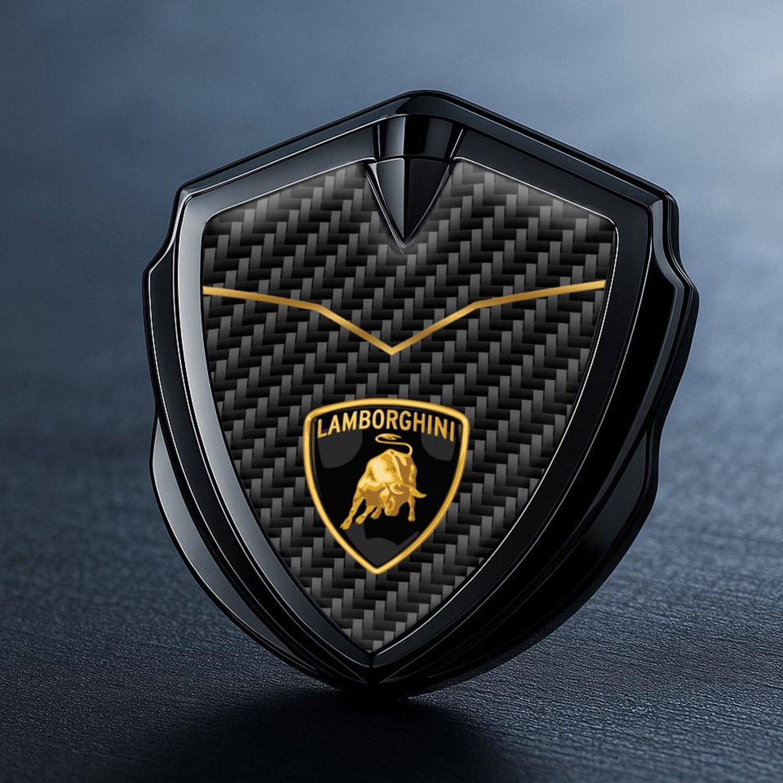 Lamborghini Custom Metal Frame Sticker – Glossy Silicone Emblem Badge ...