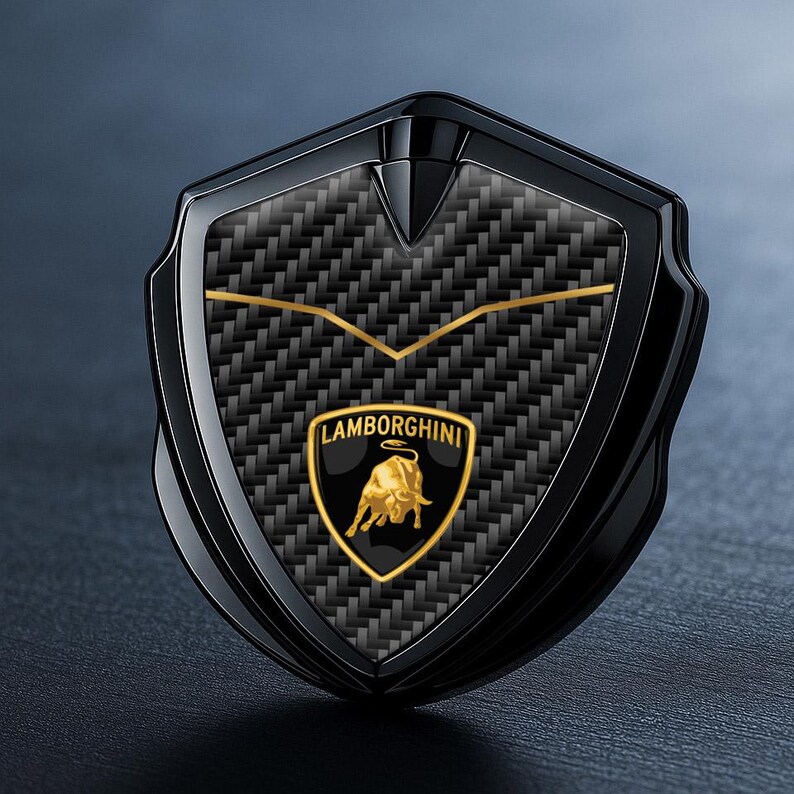 Lamborghini Custom Metal Frame Sticker – Glossy Silicone Emblem Badge ...