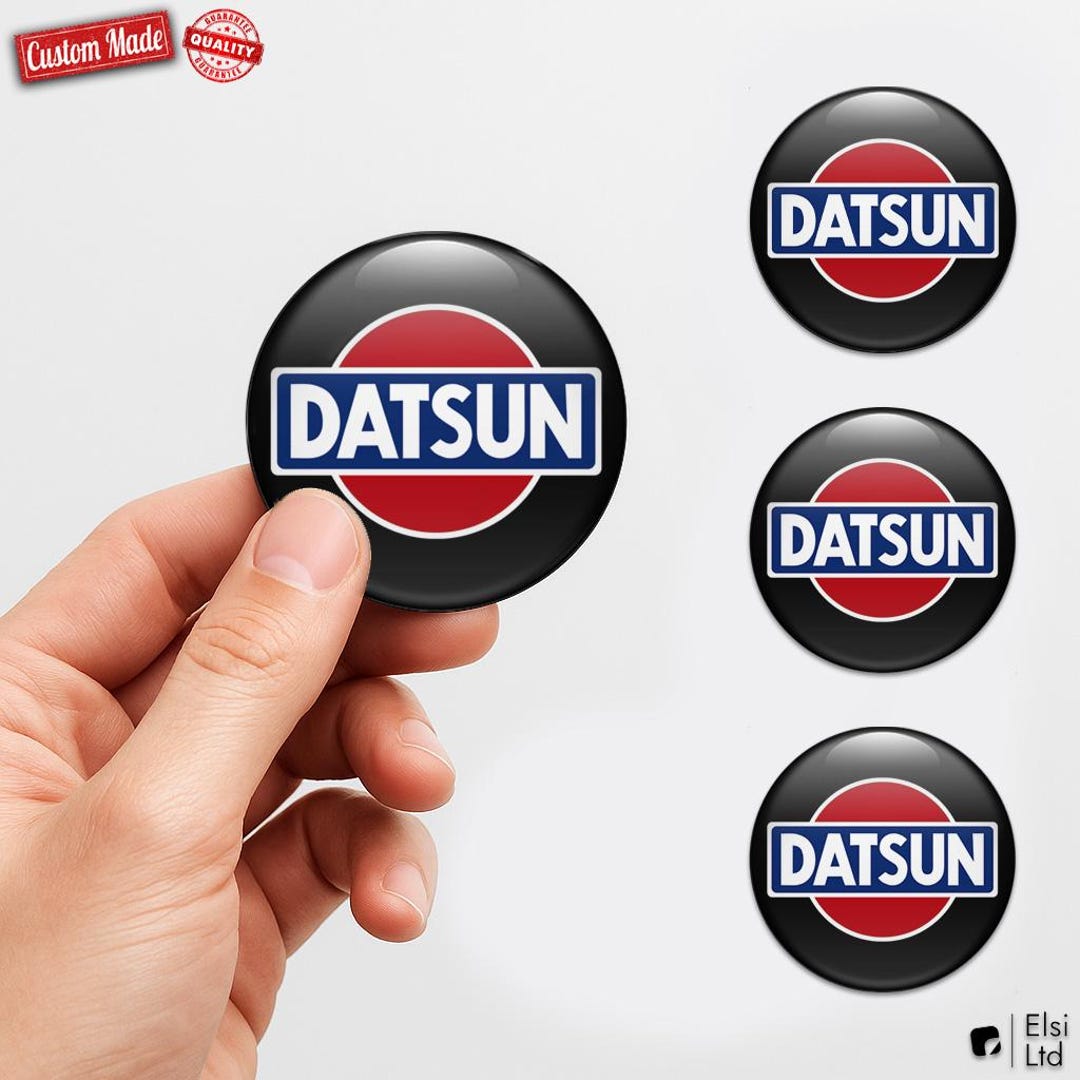 Datsun Custom Wheel Cap Stickers – 3D Domed Resin Car Hubcap Decals ...