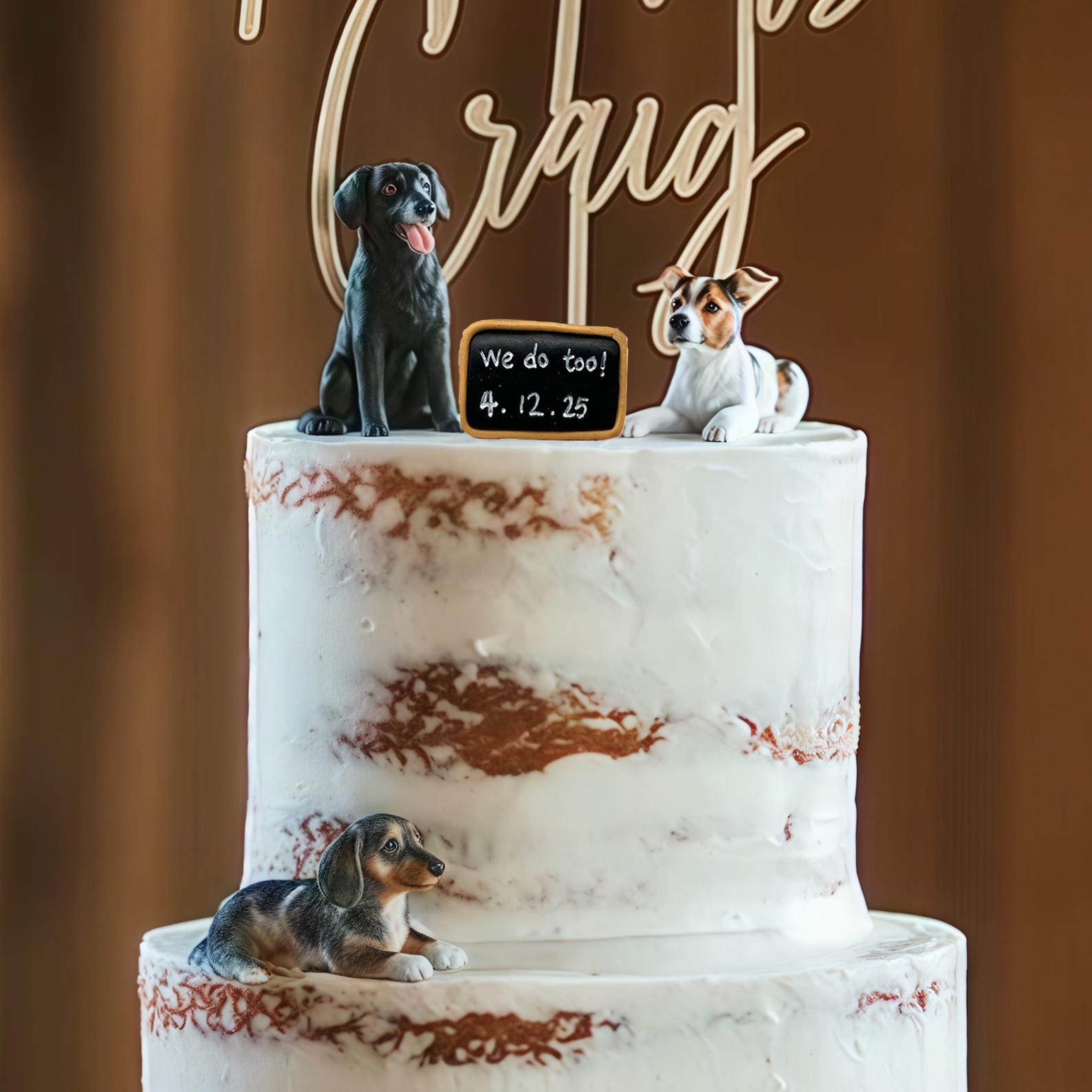 Custom Pet Dog Wedding Cake Toppers, Custom Dog Birthday Figurines, Pet ...