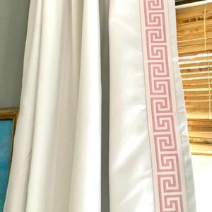 Greek Key Trim Curtains, Greek Key Curtains, Greek Key Trimmed Curtains ...