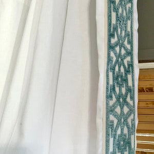 Velvet Fretwork Ribbon Trim Curtains, Fretwork Border Curtains, Velvet ...