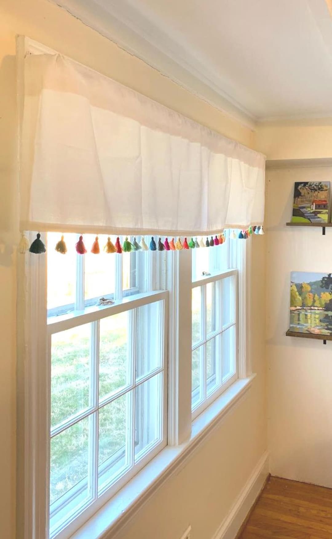 Rainbow Multicolor Tassel Valance - Custom Sizes Available - Etsy