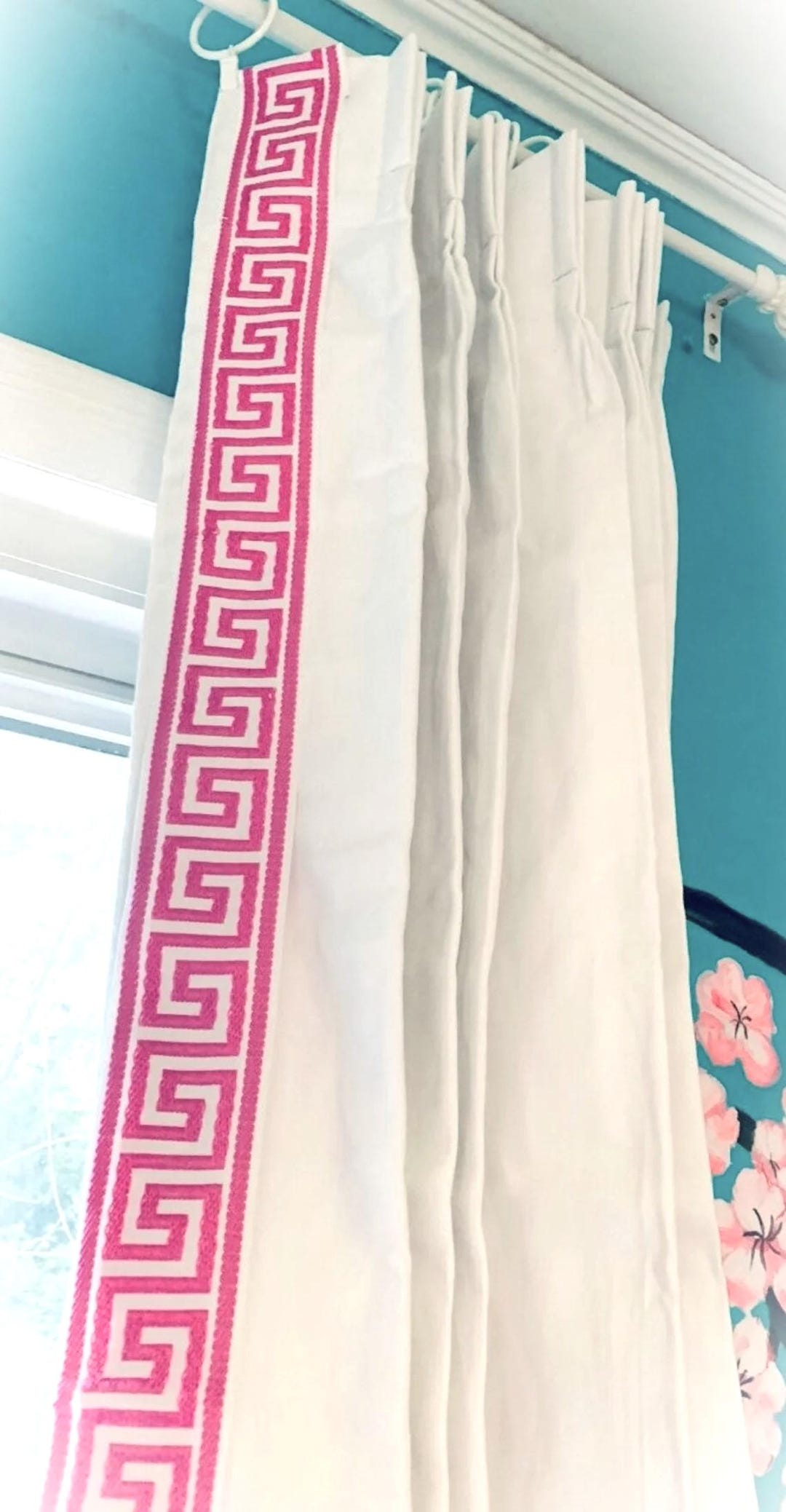 Greek Key Trim Curtains, Greek Key Pleated Curtains, Greek Key Curtains ...