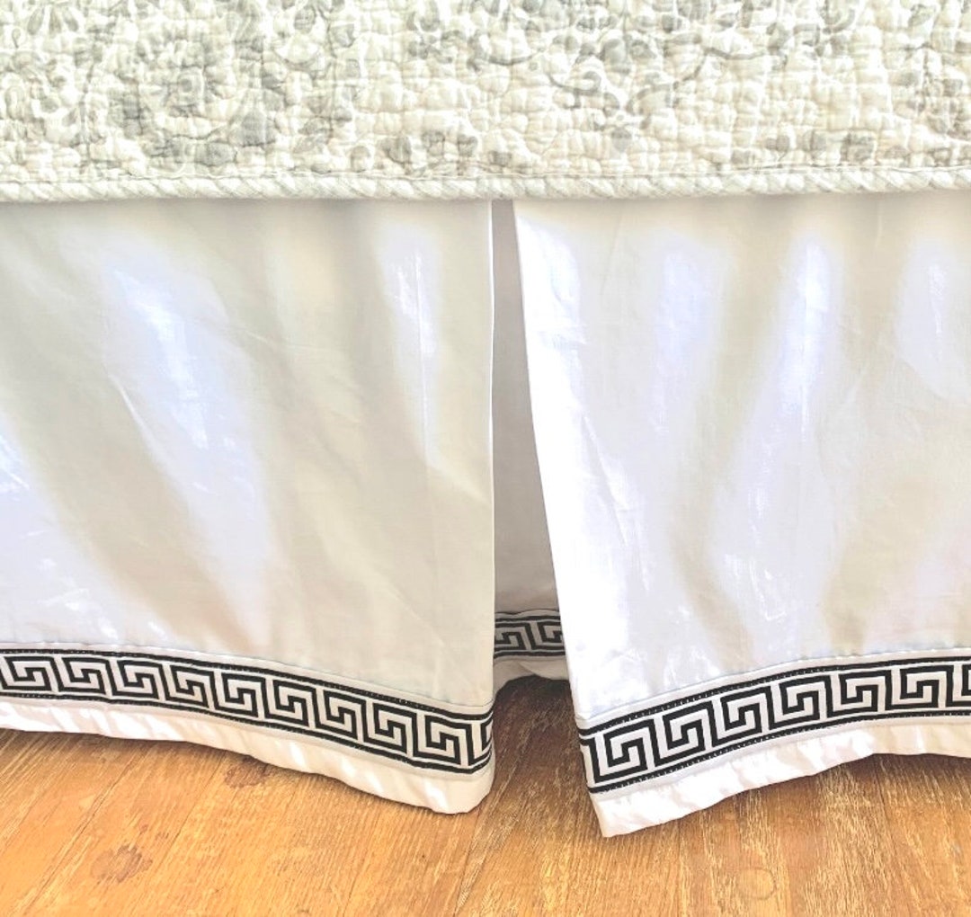 Greek Key Trimmed Bed Skirt, Greek Key Bed Skirt, Greek Bed Skirt SALE ...