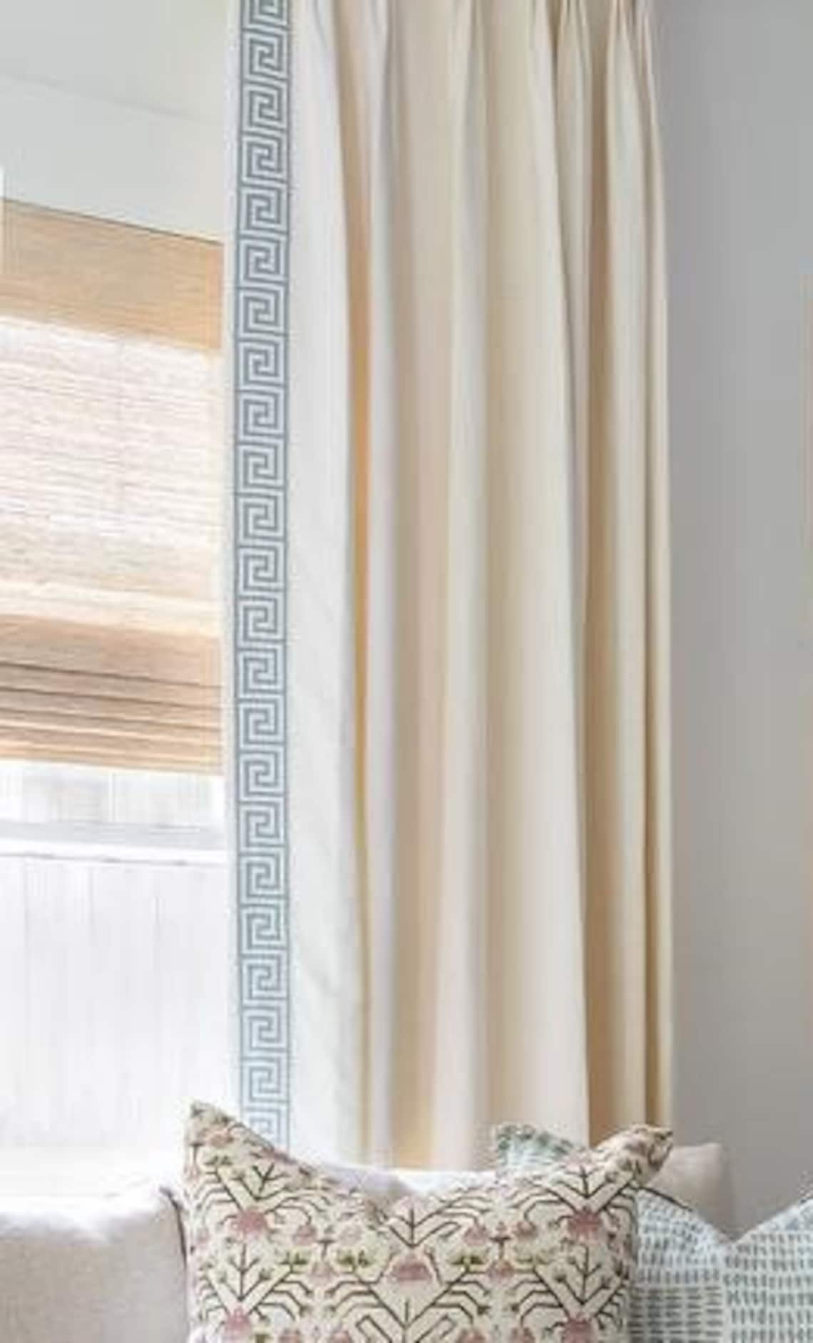 Greek Key Trim Curtains, Greek Key Lined Curtains, Greek Key Pleated ...