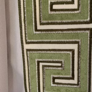 Extra Wide Velvet Greek Key Trimmed Curtains, Greek Key Blackout ...