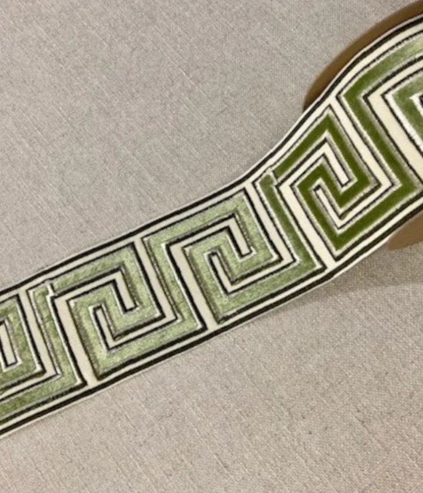 Greek Key Curtains, Velvet Trim Greek Key Curtains, Color Options - Etsy
