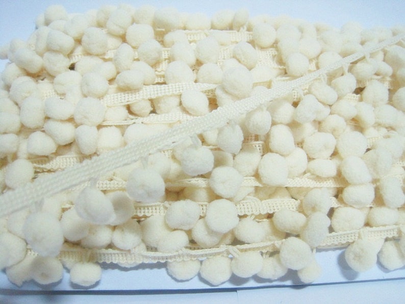 Off White Ivory Pom Pom or Tassel Bed Skirt Dust Ruffle - Etsy