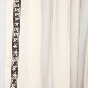 Ivory Greek Key Shower Curtain Greek Key Trimmed Shower - Etsy