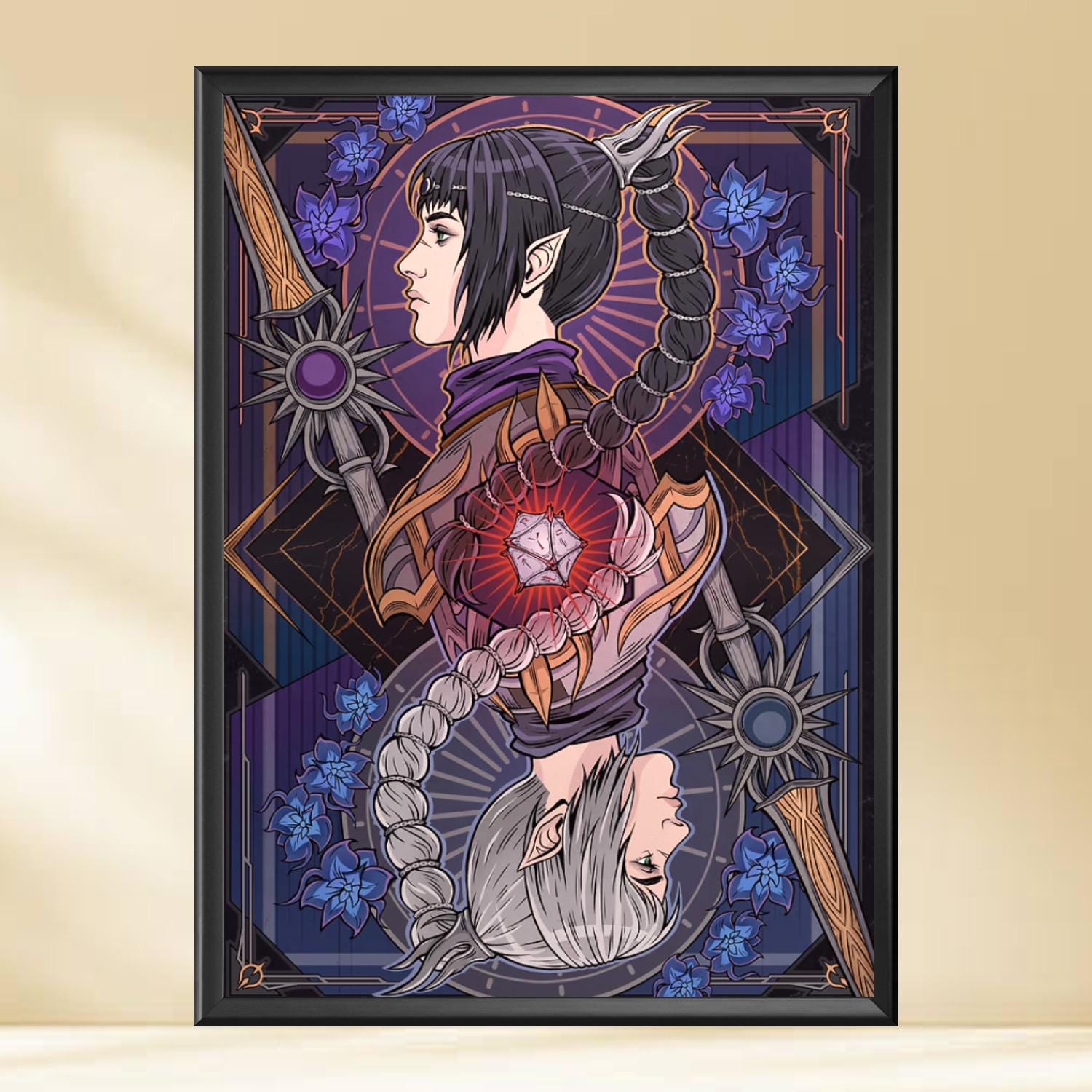 Shadowheart Duality Poster Unframed, Baldur's Gate 3 Fan Art Print, RPG ...