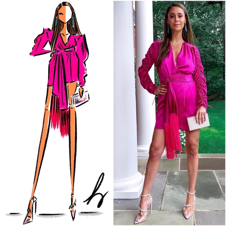 Custom Portrait Illustration Custom Fashion Illustration Hand Drawn Portrait Custom