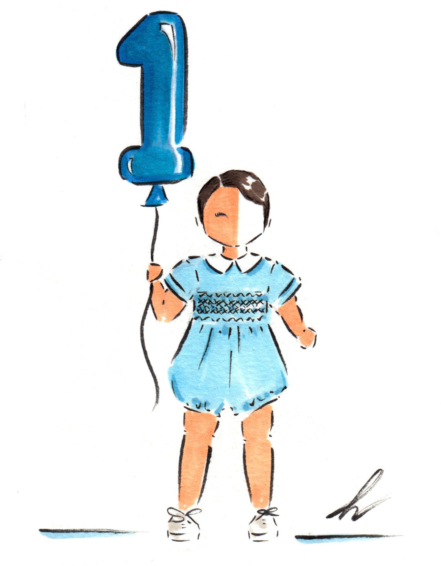 First Birthday Invitation / Custom Baby Portrait / Custom Portrait ...